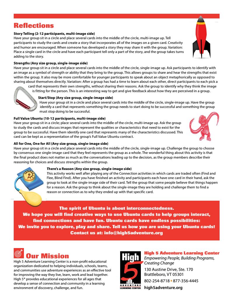Ubuntu Cards – High 5 Adventure Learning Center